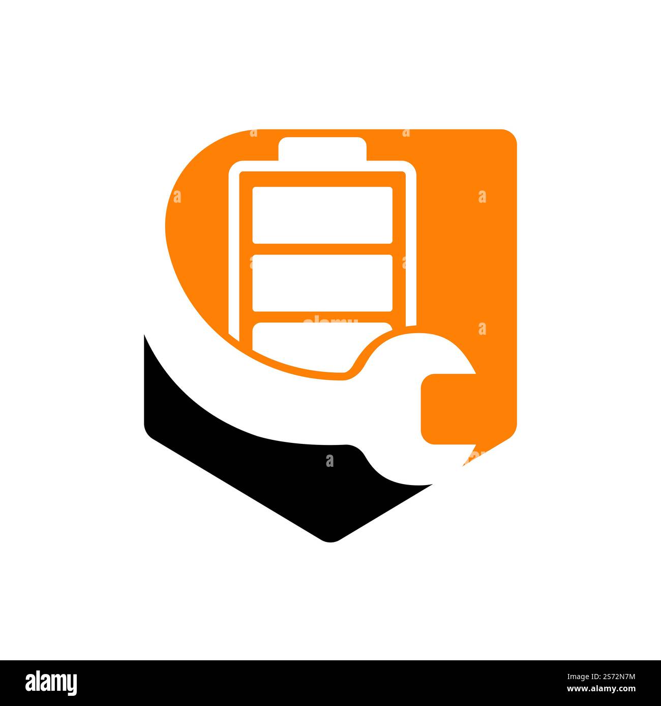 Battery service vector logo design template. Battery and wrench icon ...