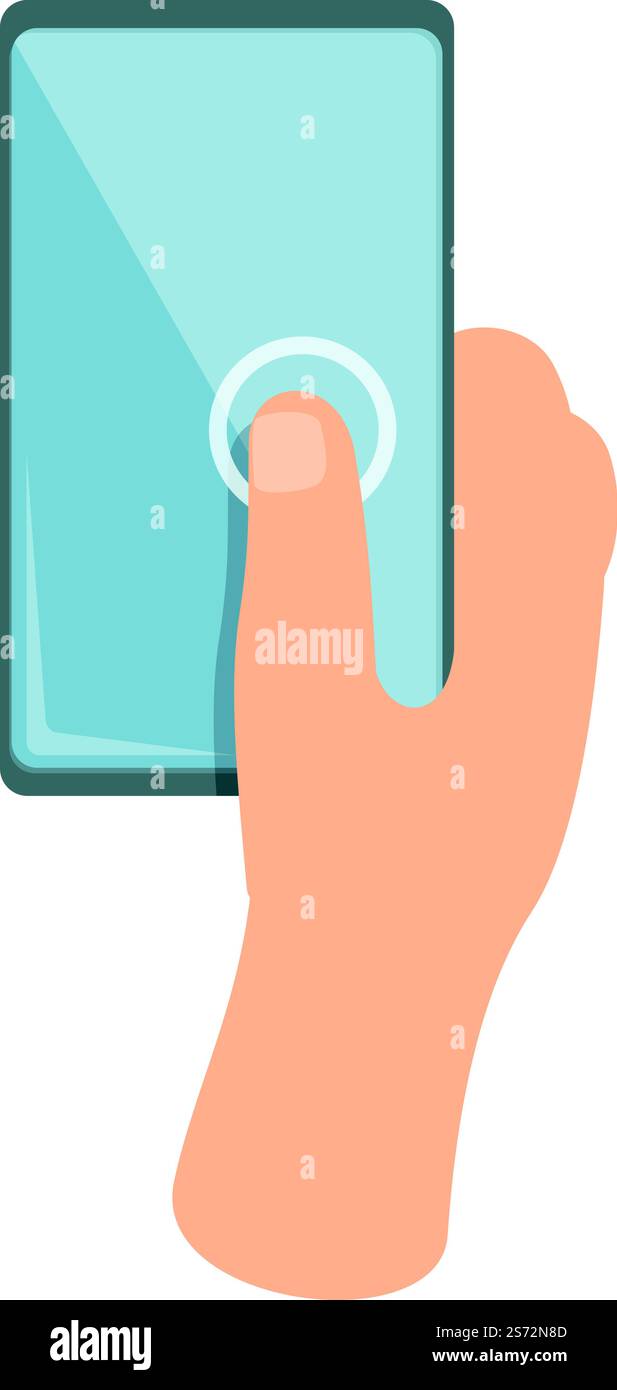 Hand touchscreen icon cartoon vector. Phone screen. Mobile cell. Hand ...