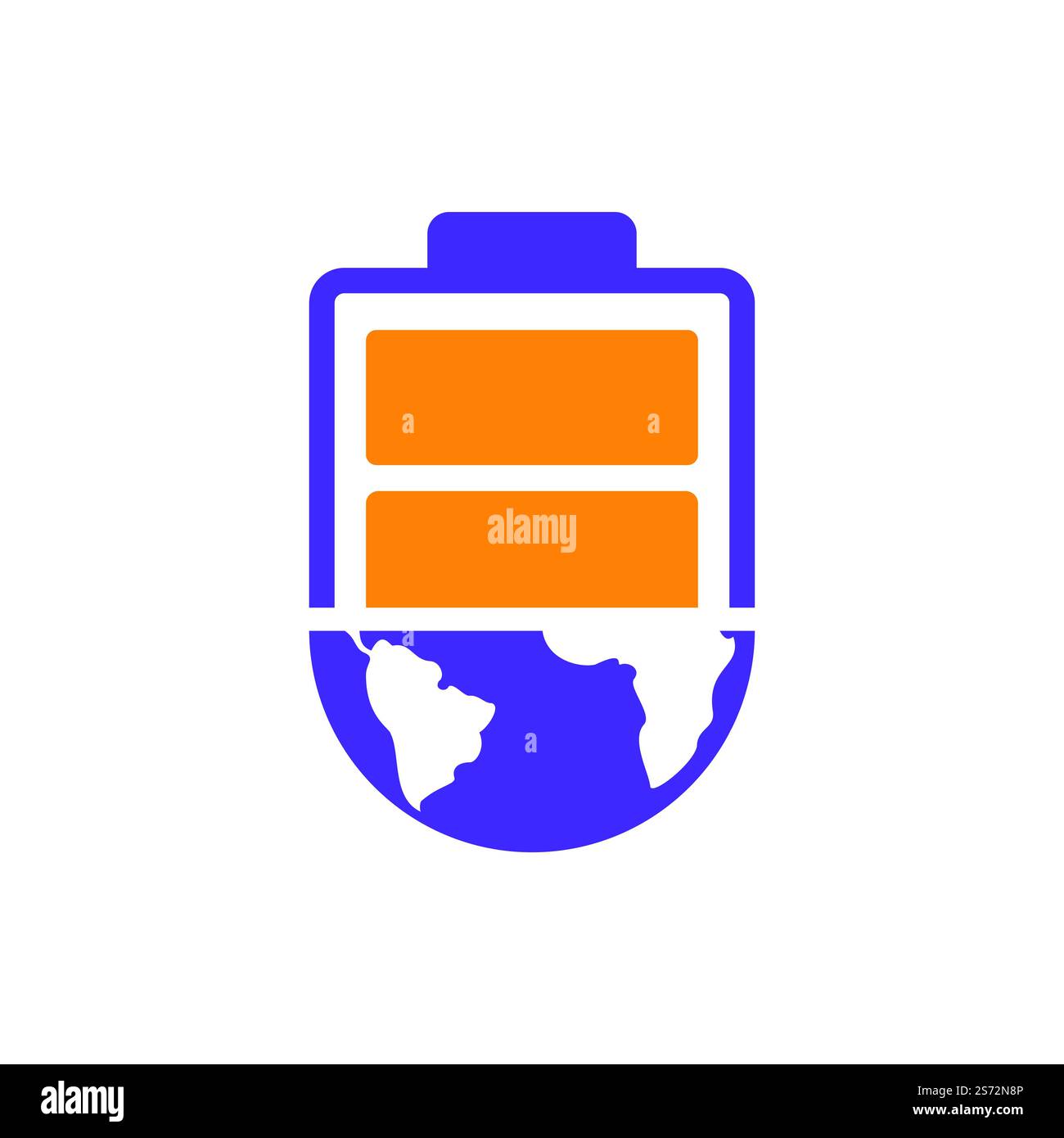 Global energy vector logo design template. Globe and battery icon ...