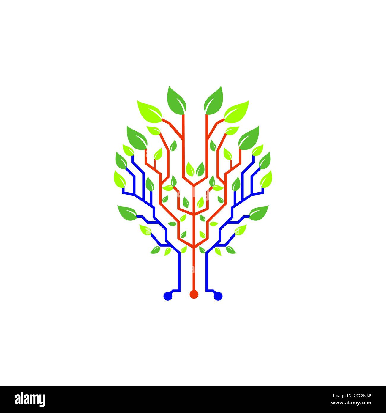 Tech tree vector logo design template. Connecting network tree icon ...