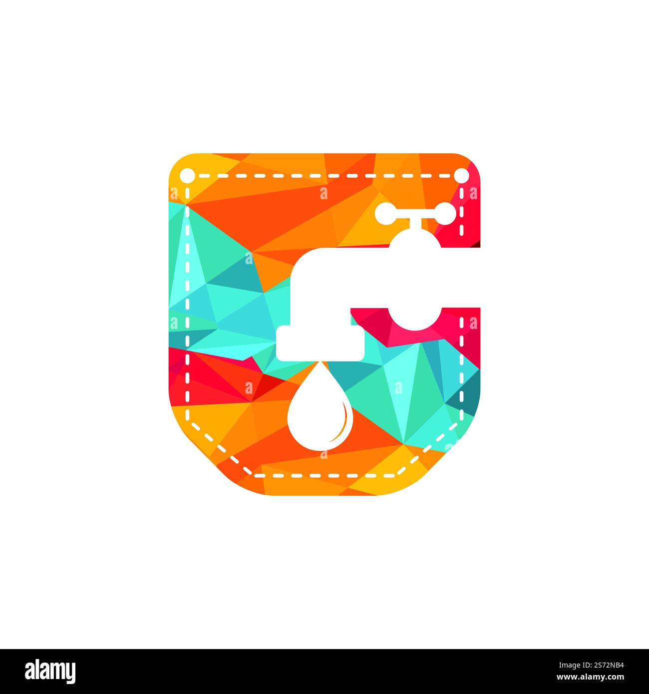 Plumbing app vector logo design template. Faucet with pocket icon ...