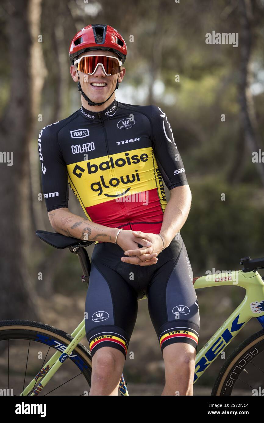 Belgian Thibau Nys pictured in Belgian national jersey during a ...