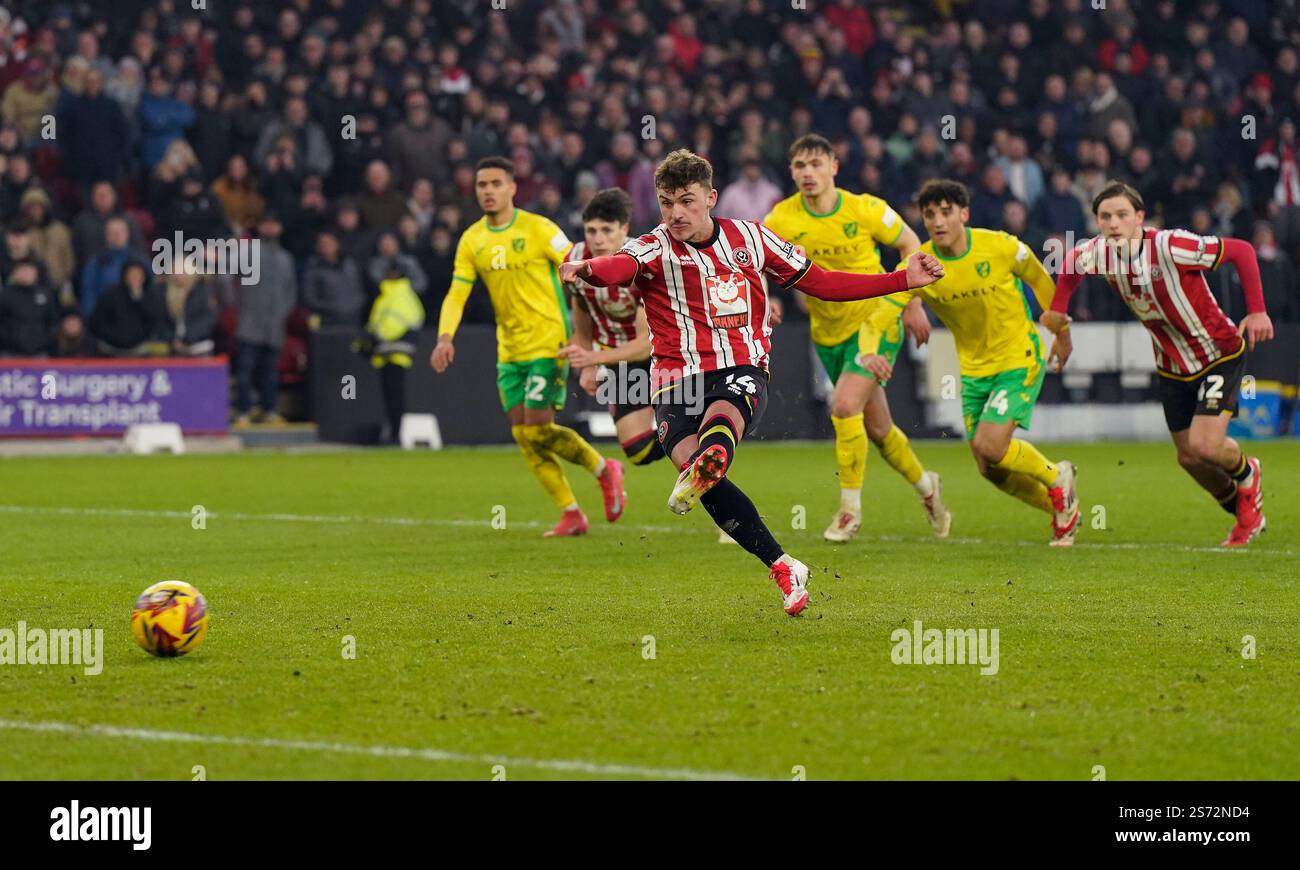 Sheffield, UK. 18th Jan, 2025. Harrison Burrows of Sheffield United ...