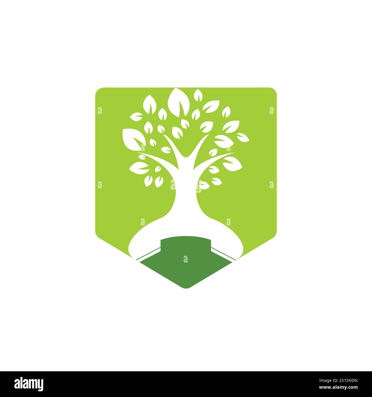 Nature call vector logo design. Handset tree icon design template Stock ...