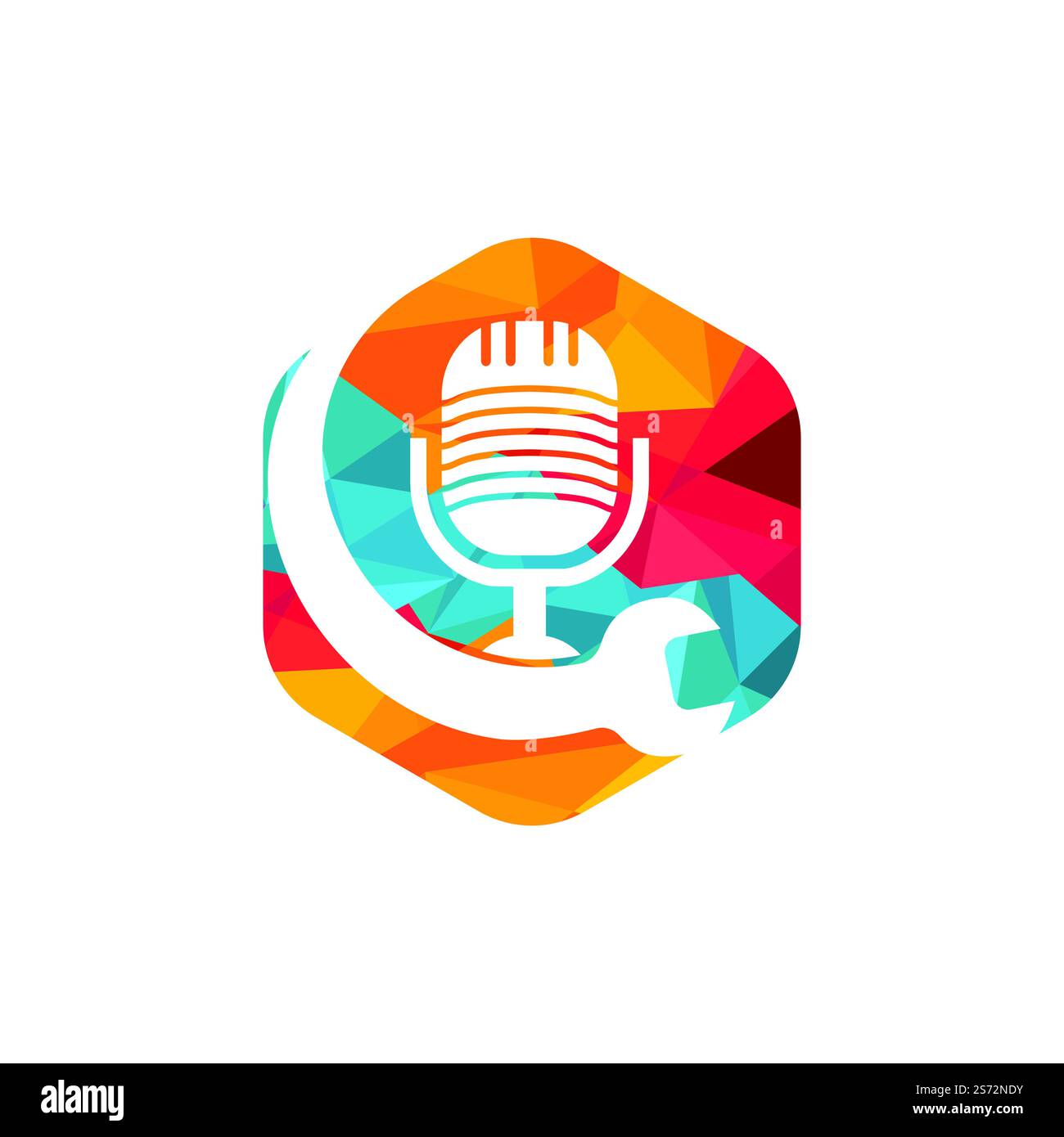 Repair podcast vector logo design. Wrench and mic icon design Stock ...