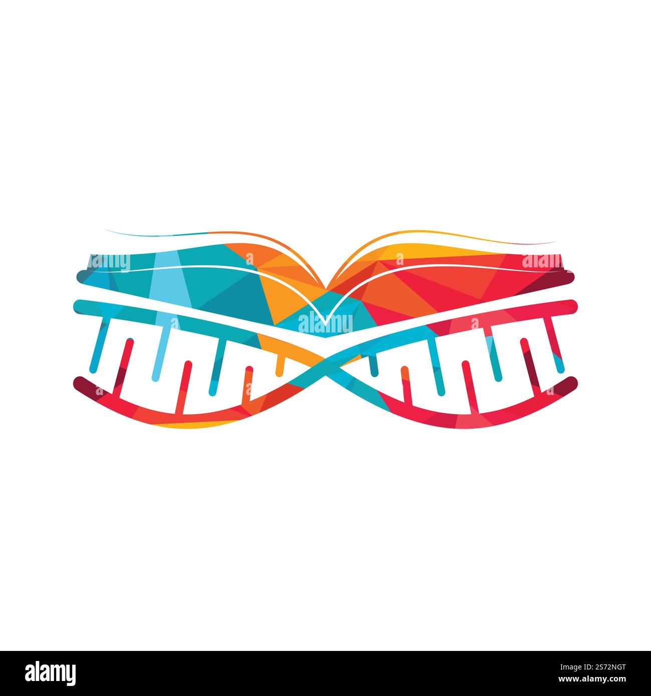 DNA book vector logo design. Genetical book vector logo template Stock ...