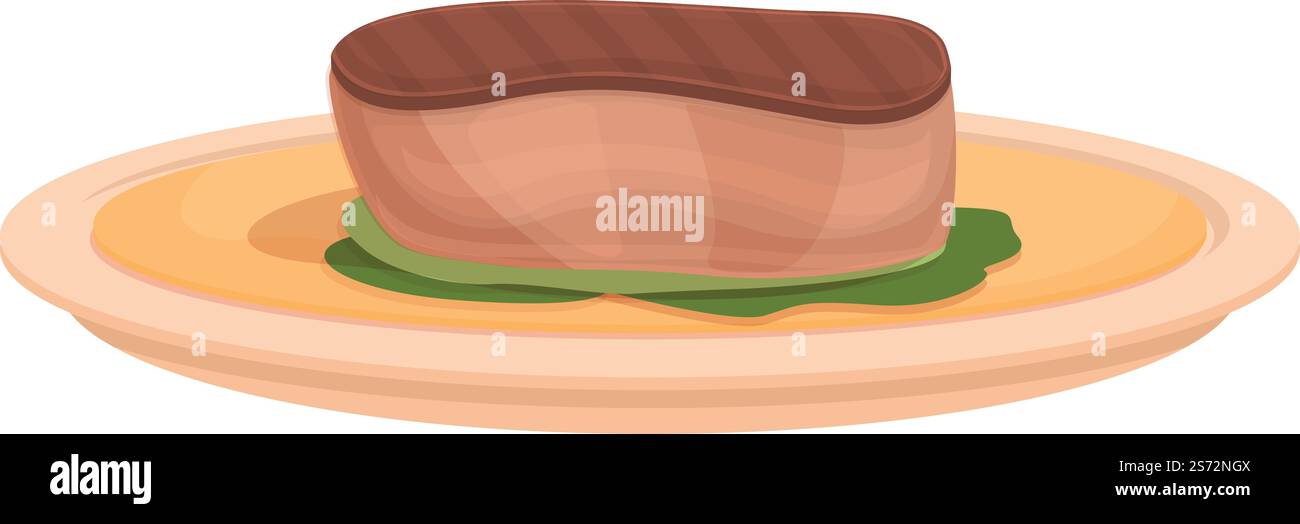 Cooking foie gras icon cartoon vector. Meat pate. Ham gastronomy ...