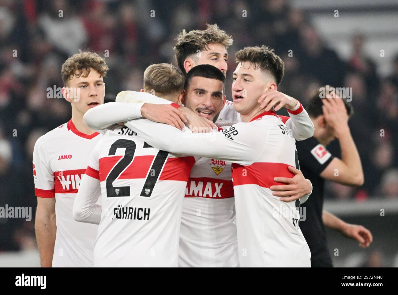 18 January 2025, Baden-Württemberg, Stuttgart: Soccer: Bundesliga, VfB ...