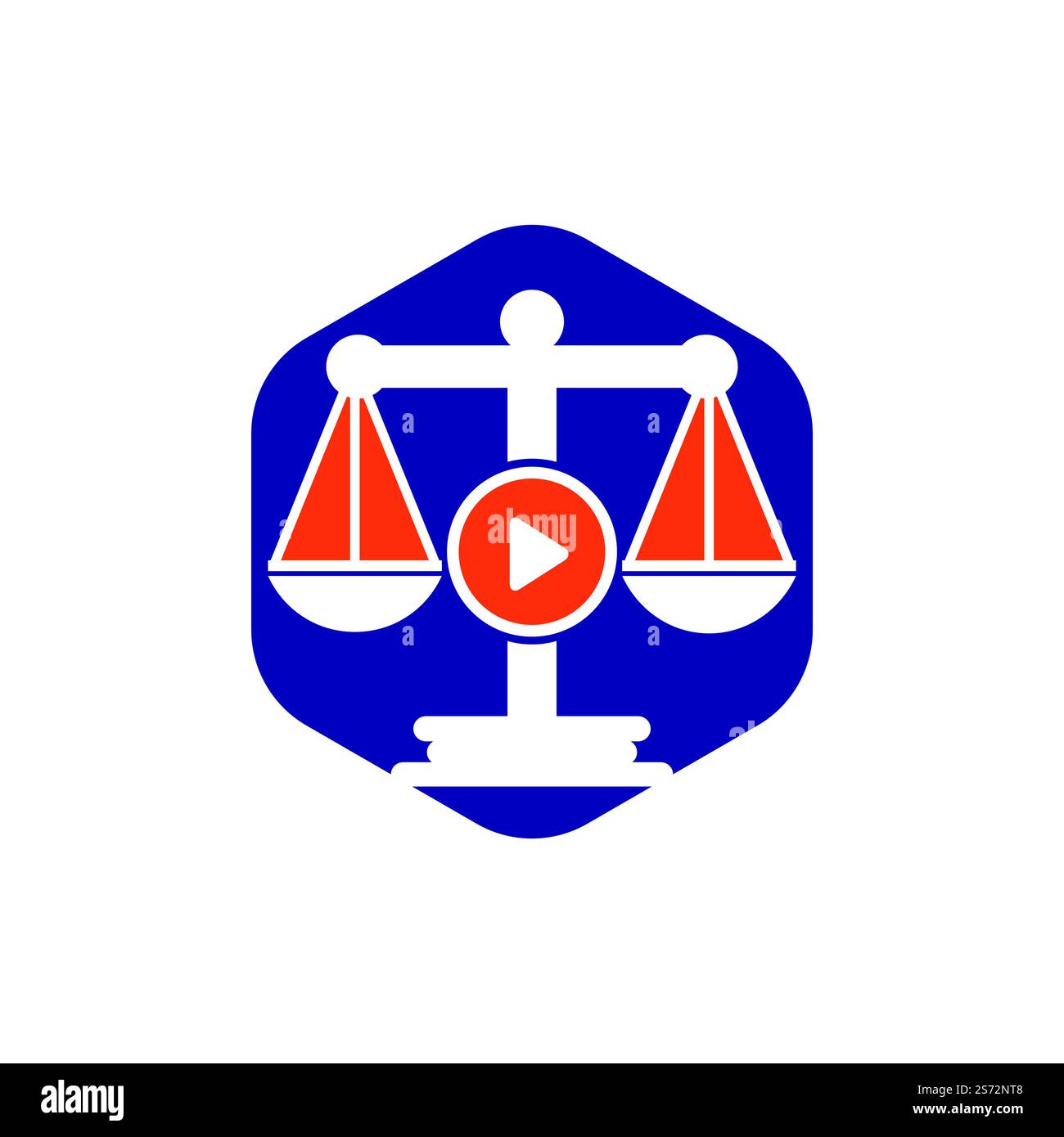 Creative play media law firm vector logo design. Scales and record ...