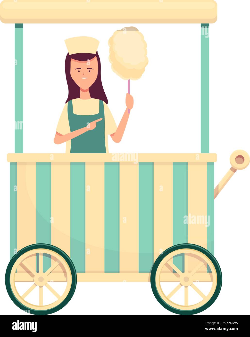 Sweet cart food icon cartoon vector. Street machine. Cotton candy ...