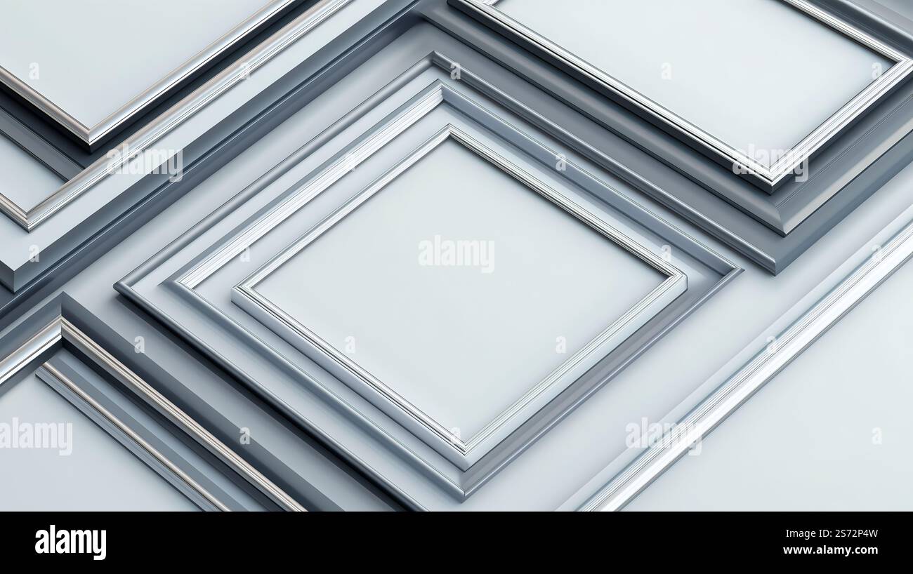 Sophisticated abstract metallic frames with clean geometric patterns ...