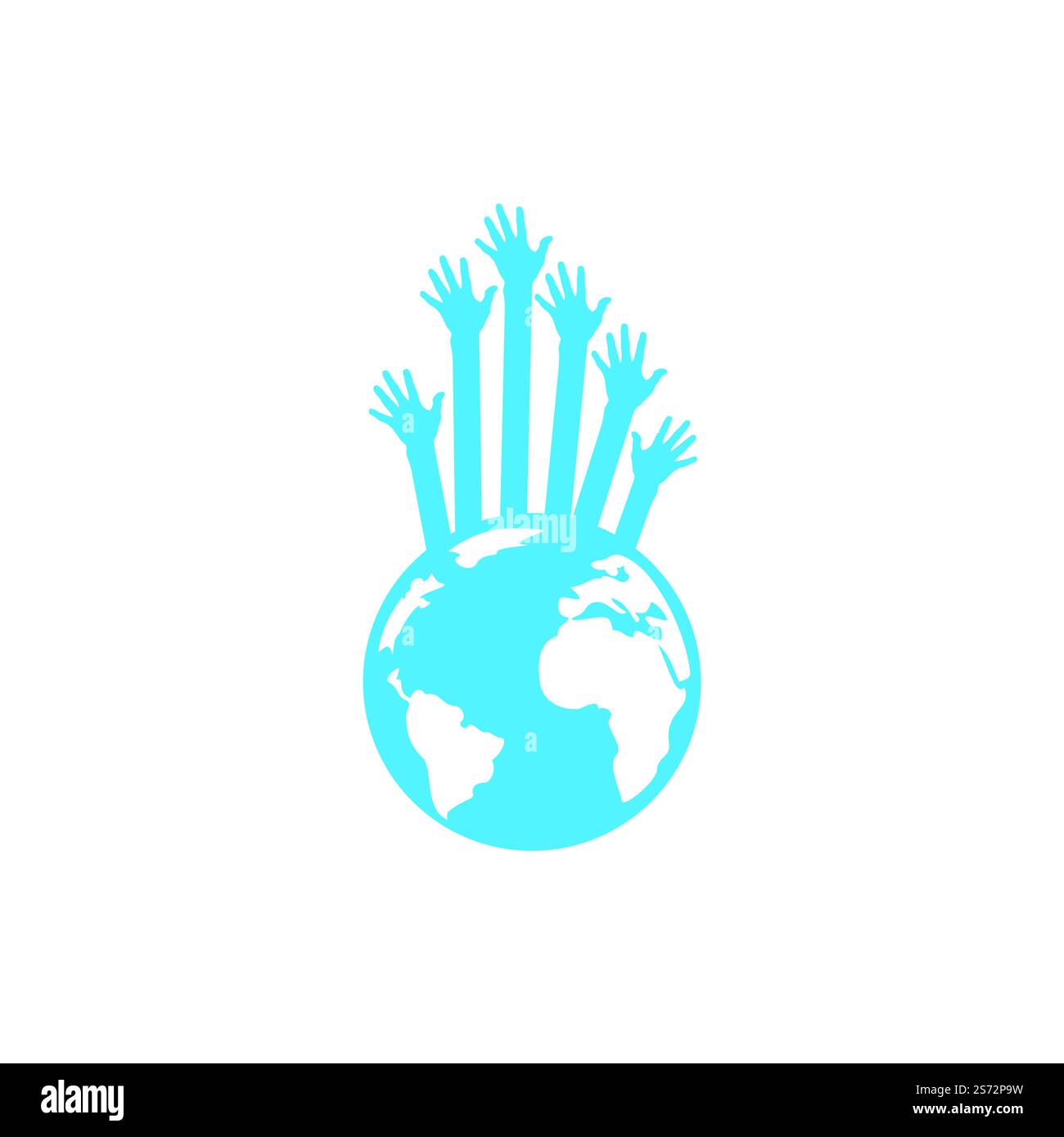 World hands vector logo design template. World support logo concept ...