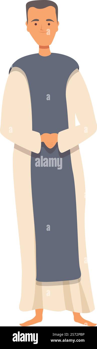 Religious monk icon cartoon vector. Priest man. Rishi friar. Religious ...
