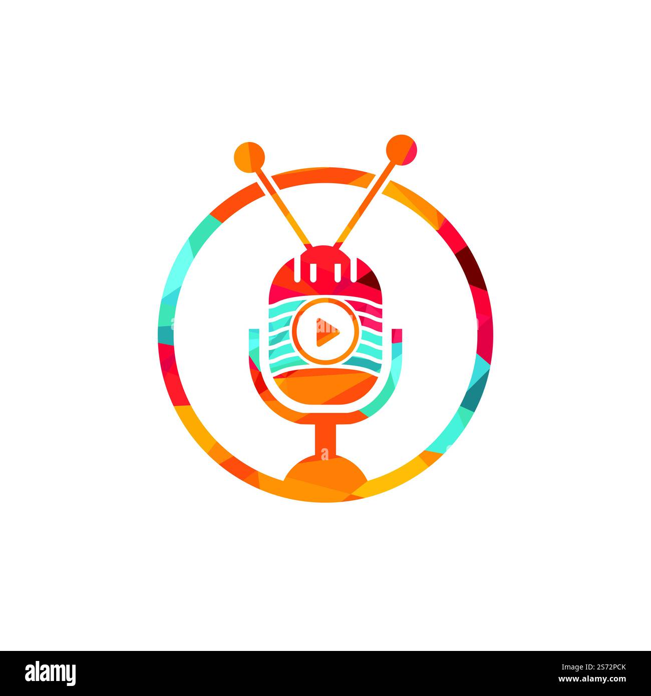 TV podcast vector logo design. Podcast mic and tv icon design Stock ...