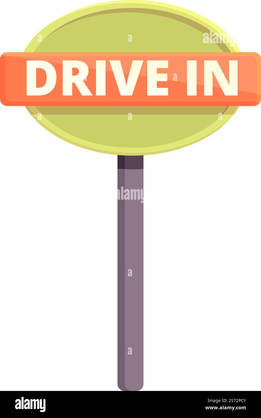 Drive film icon cartoon vector. Open air show. Public classic. Drive ...