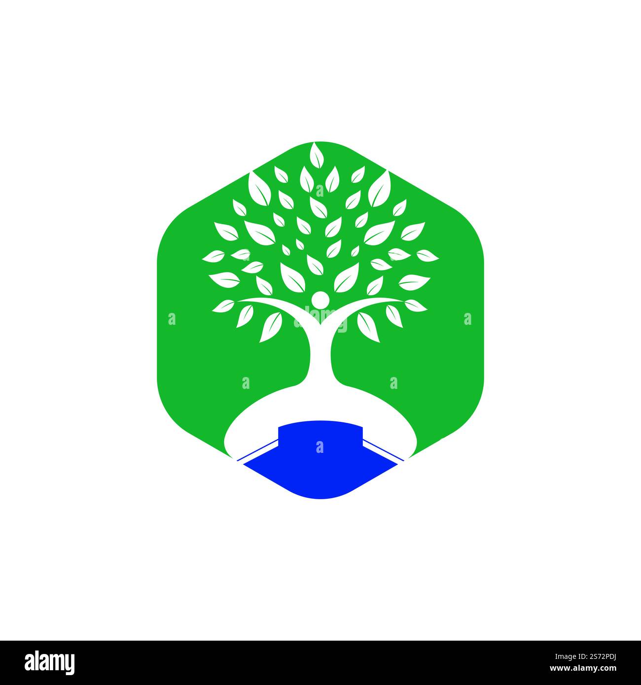 Nature call vector logo design. Handset and human tree icon design ...