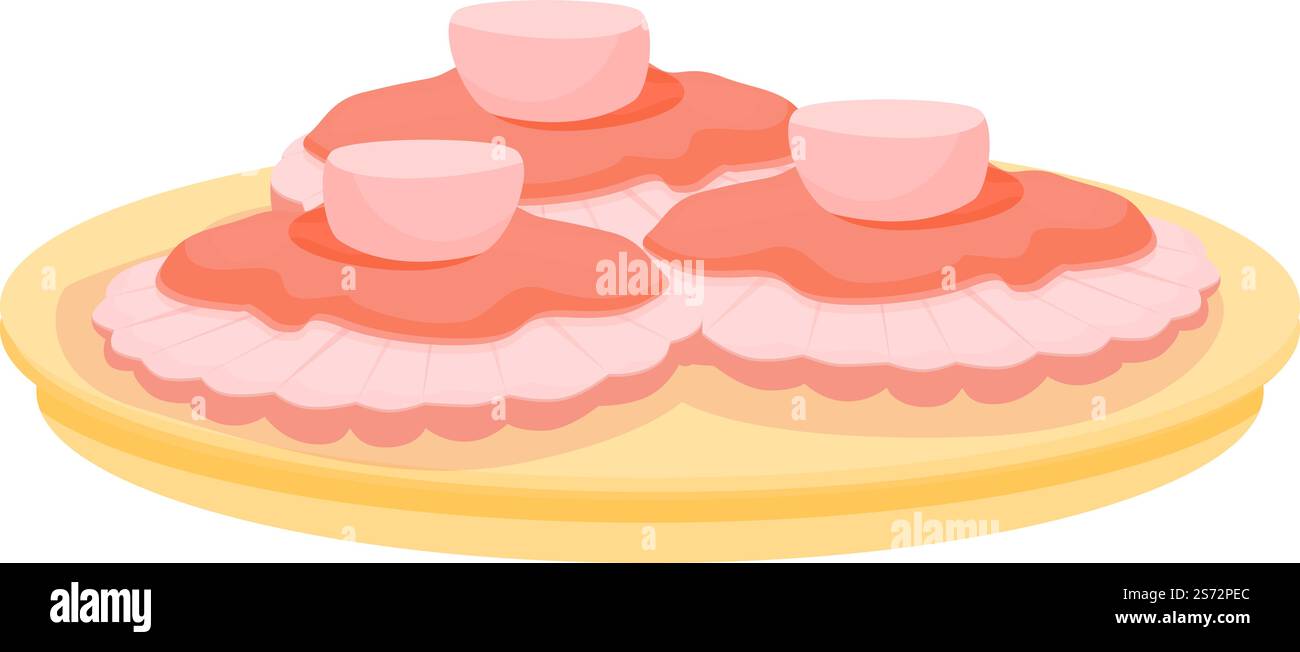 Seafood shell icon cartoon vector. Spanish food. Restaurant dish ...