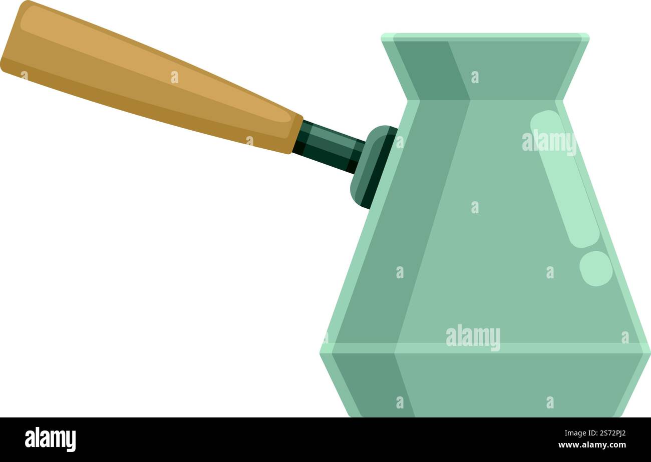 Warmer coffee pot icon cartoon vector. Turkish cezve cup. Cafe copper ...