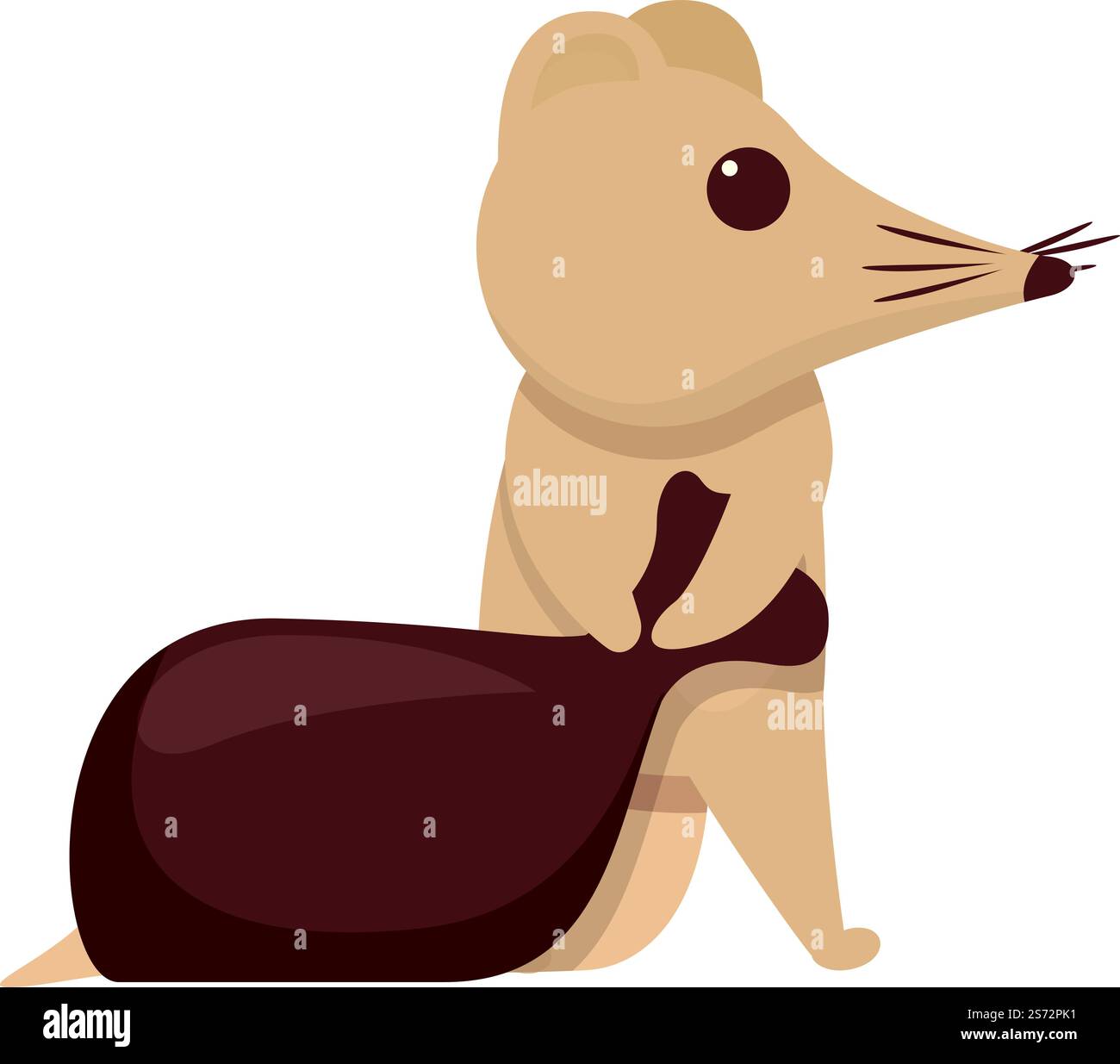 Shrew with bag icon cartoon vector. Domestic animal. Mouse nature ...
