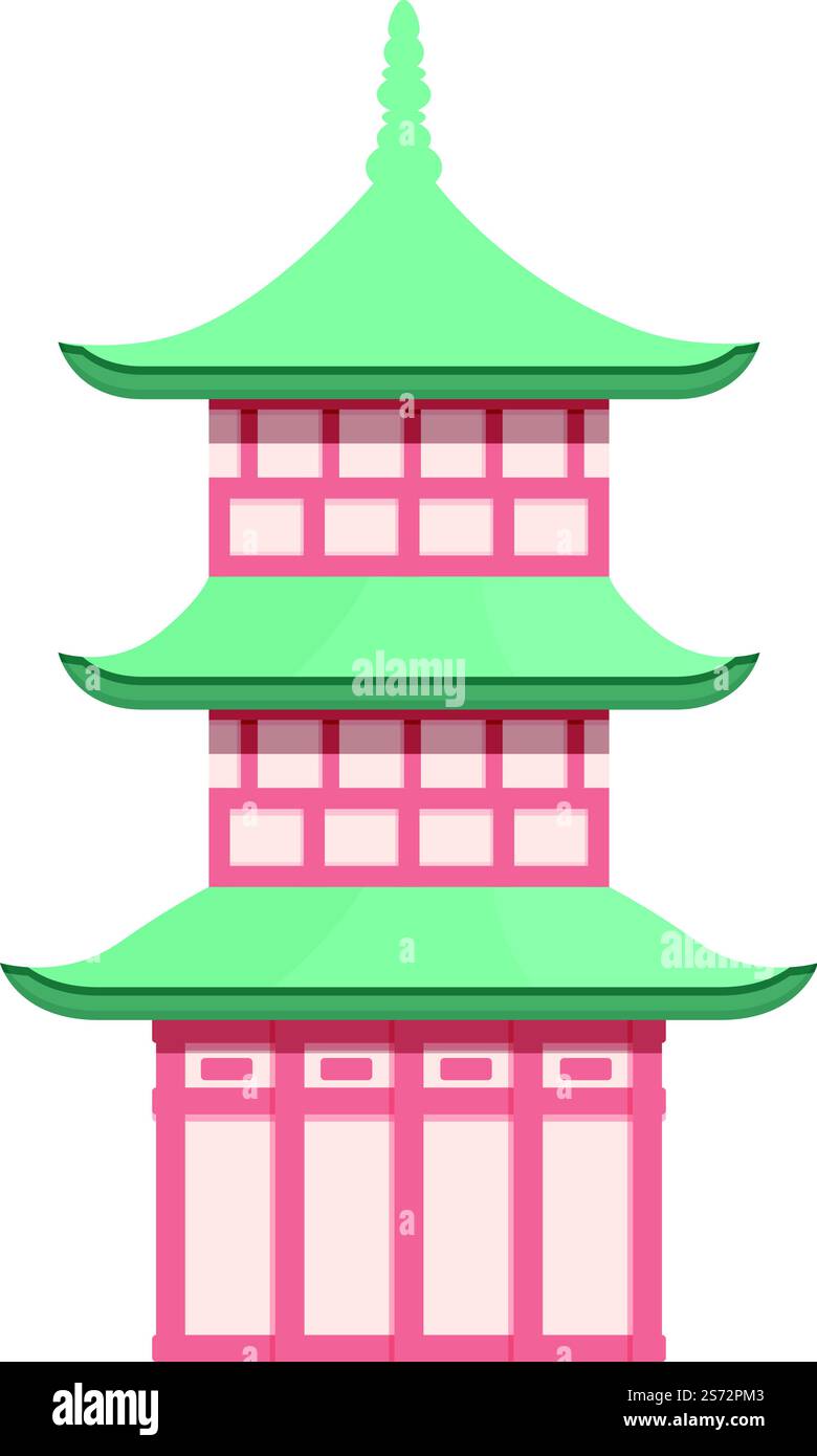 Pagoda roof icon cartoon vector. Chinese building. Palace city. Pagoda ...