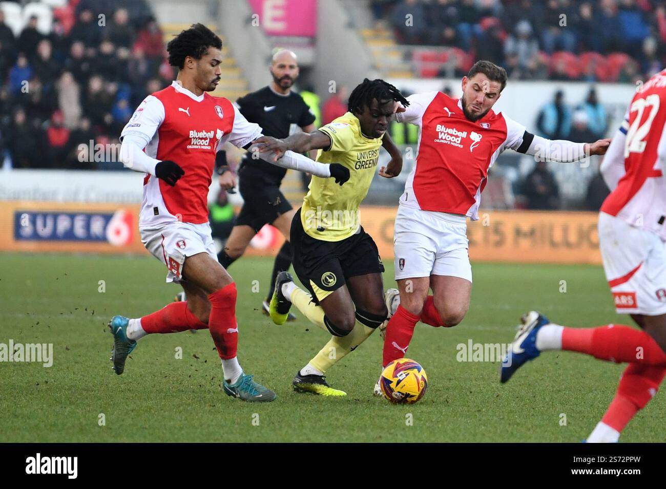 Rotherham, England. 18th Jan 2025. Tyreece Campbell runs away from ...
