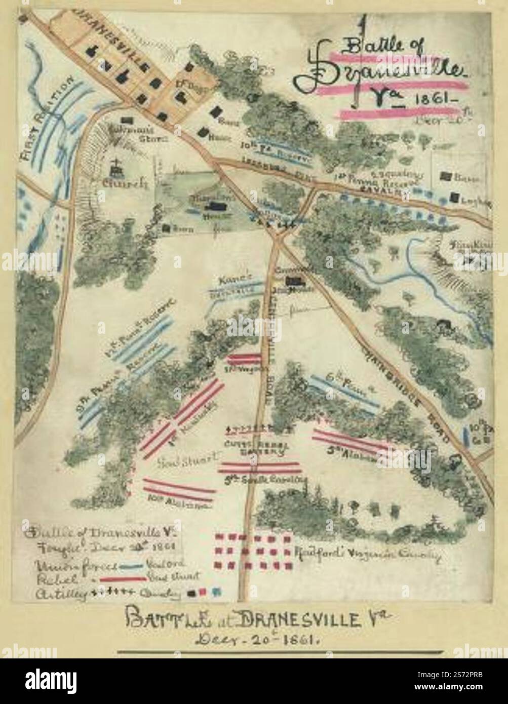 Battle at Dranesville, Va. Decr. 20th, 1861. 1861 by Sneden Robert Knox ...