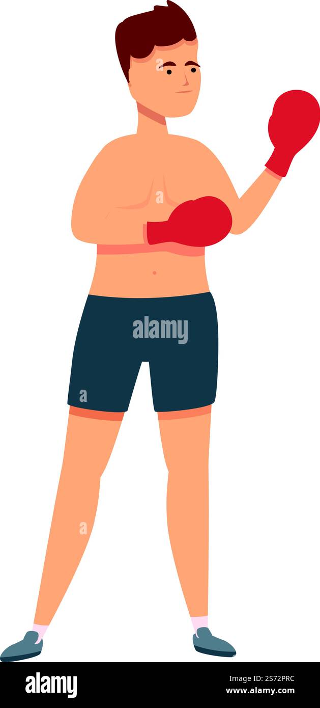 Kid boxing icon cartoon vector. Happy child. Student activity. Kid ...