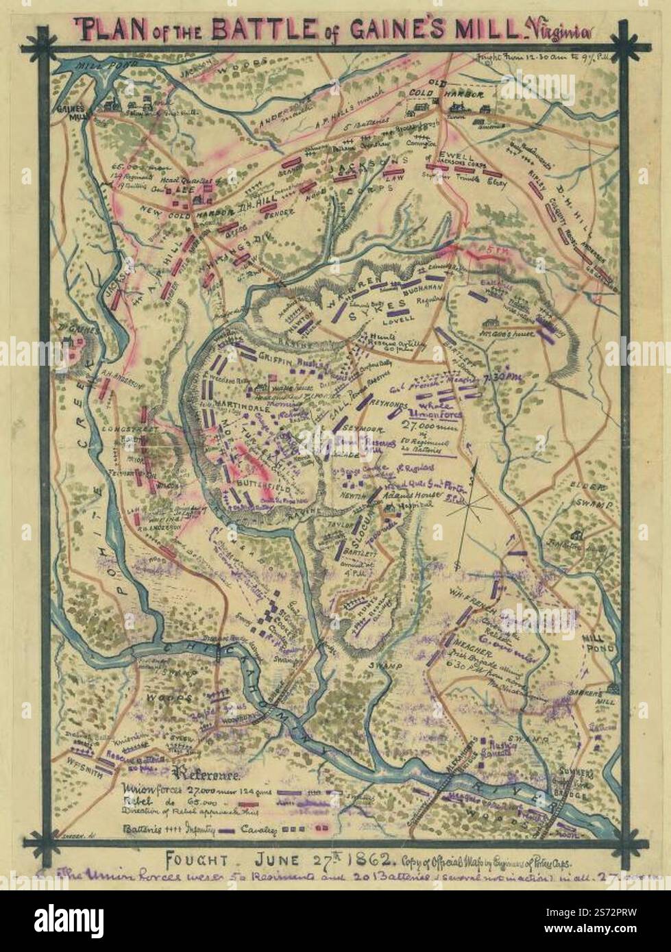 Plan of the battle of Gaine's Mill, Virginia fought June 27th, 1862 ...