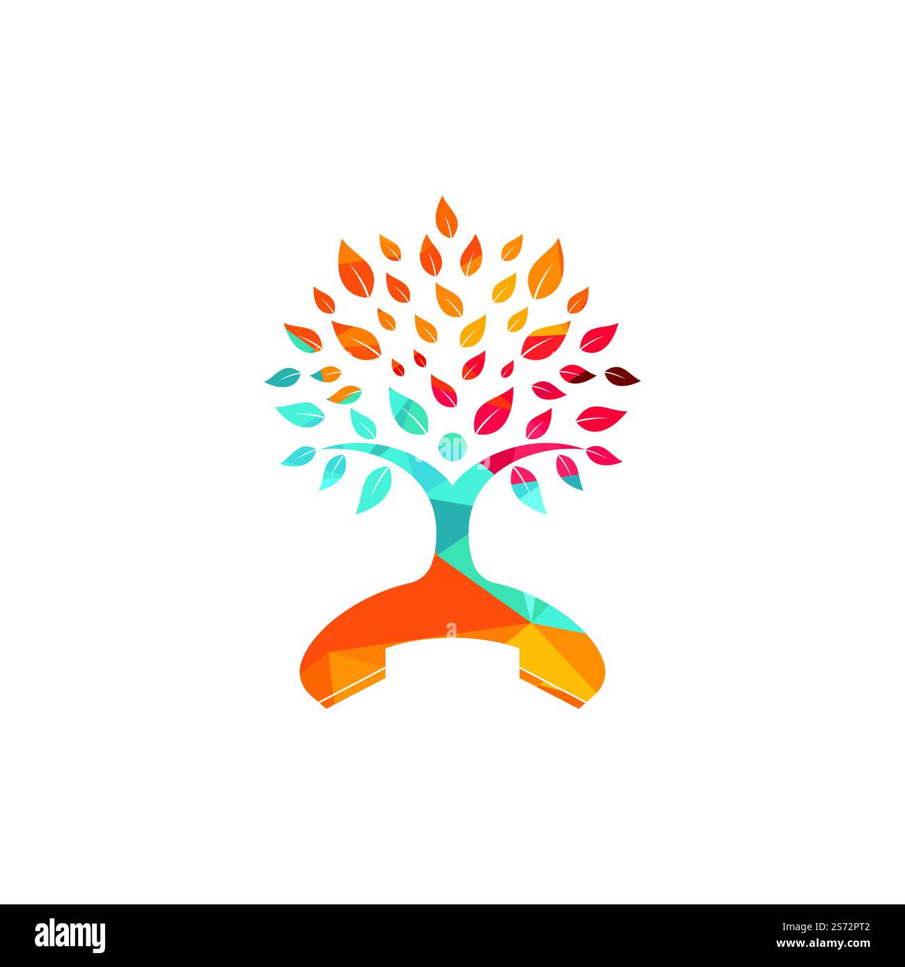 Nature call vector logo design. Handset and human tree icon design ...