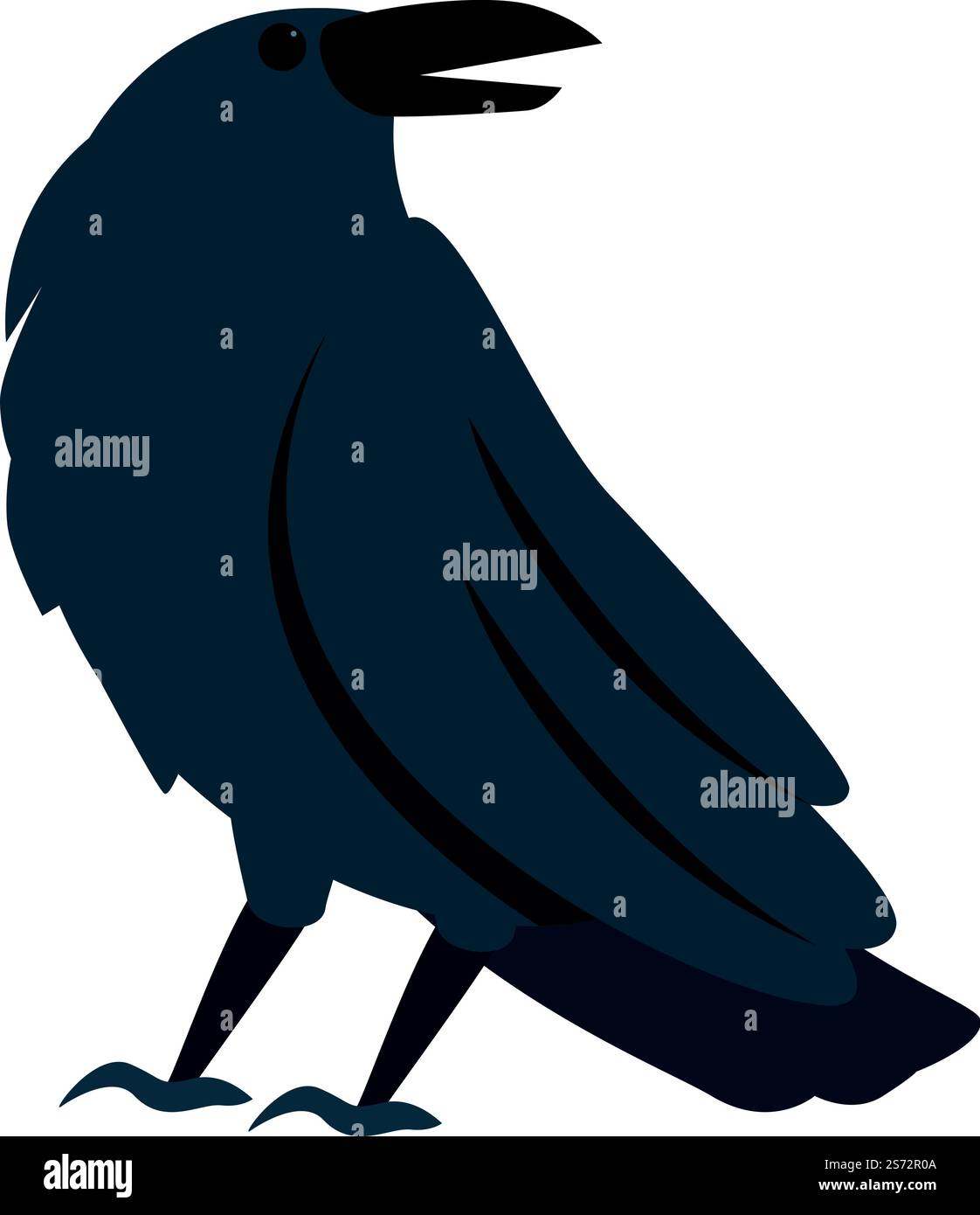 Crazy crow icon cartoon vector. Raven bird. Ink tree. Crazy crow icon ...