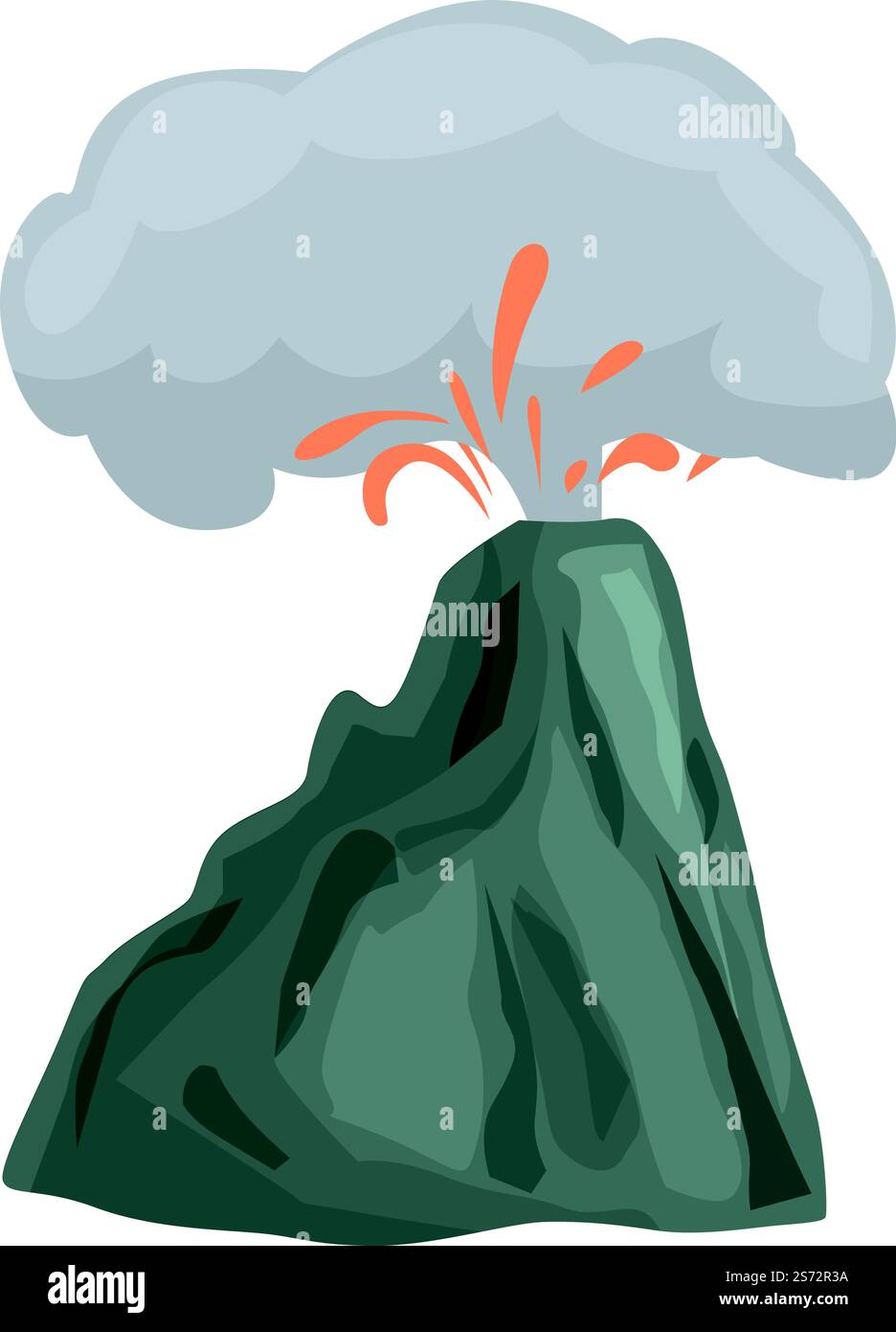 Smoke volcano icon cartoon vector. Volcanic eruption. Ash disaster ...