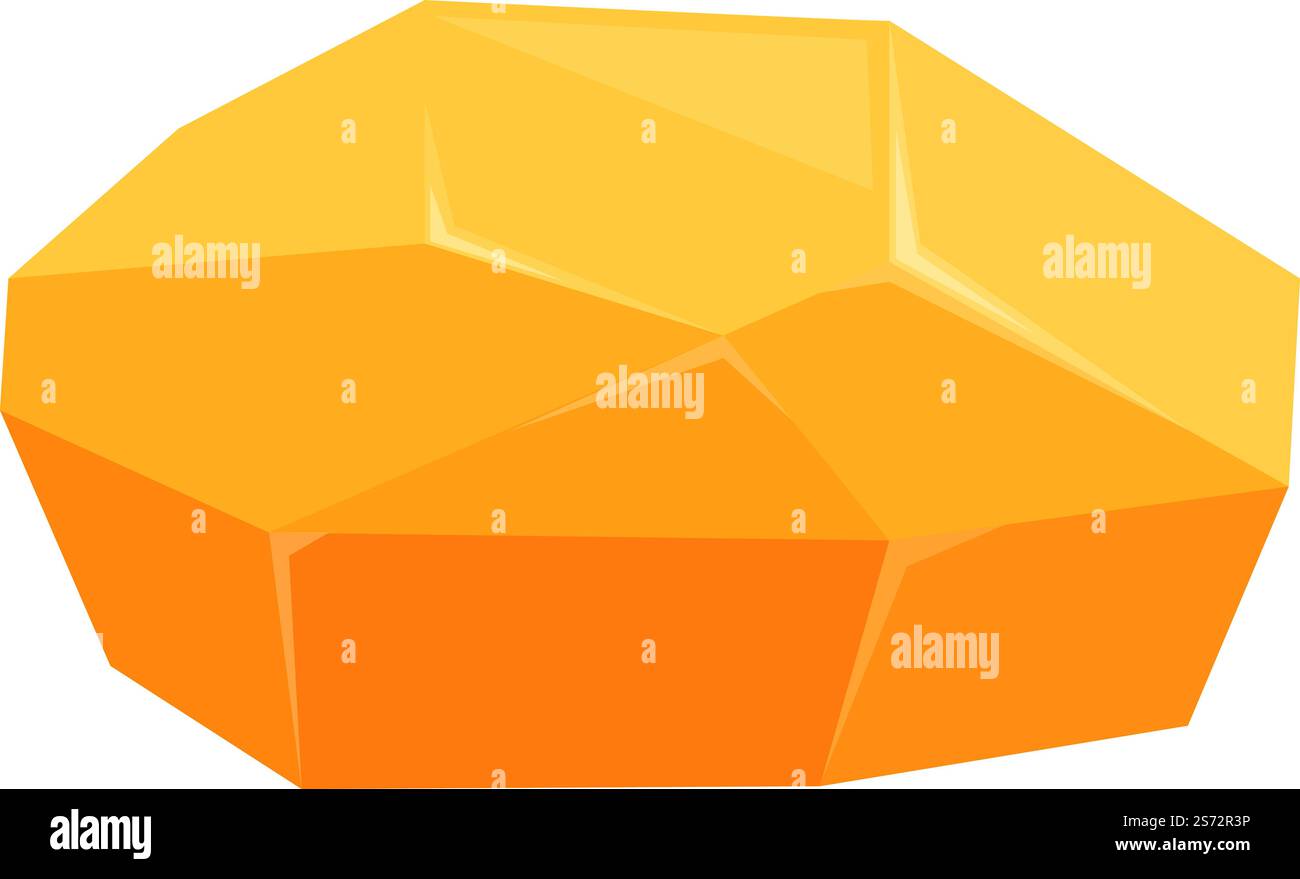 Gold gem icon cartoon vector. Golden stone. Tool coin. Gold gem icon ...