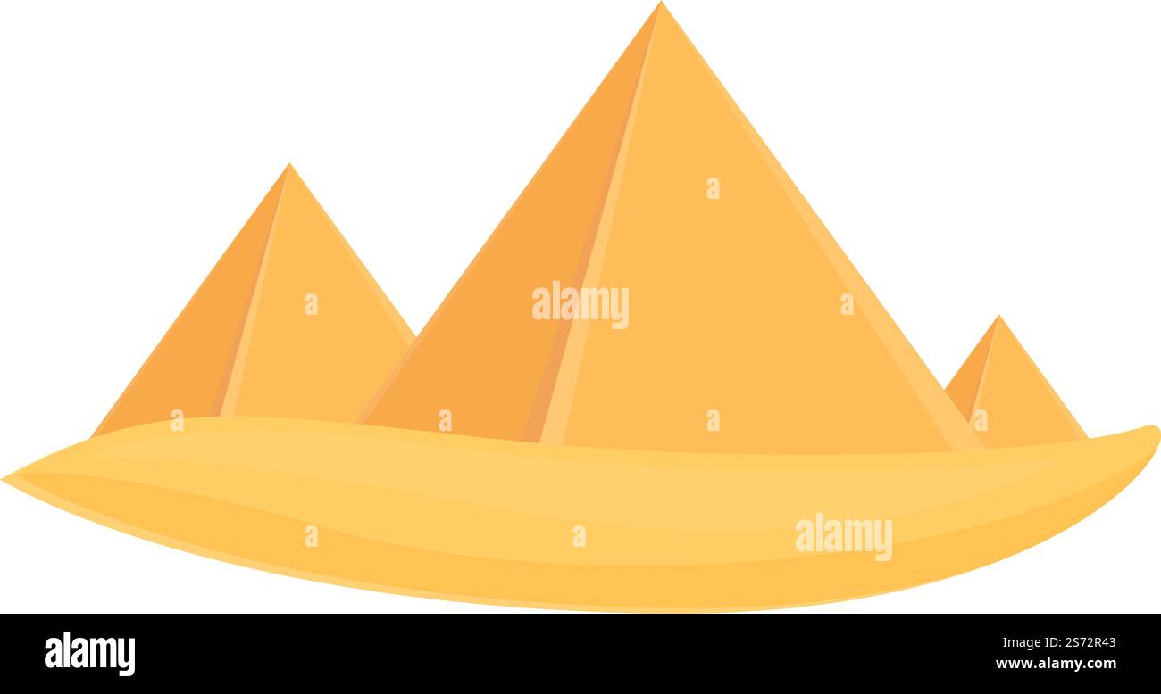 Travel pyramid icon cartoon vector. Cairo sand. Giza sphinx. Travel ...