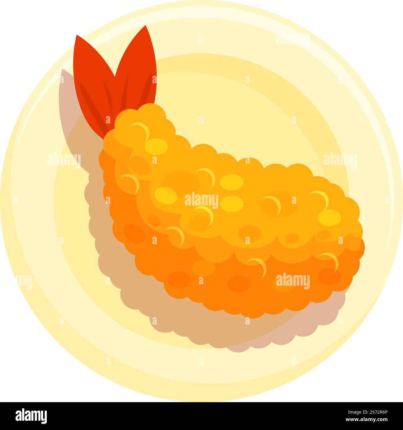 Fry tempura icon cartoon vector. Fried tempura. Cooking prawn. Fry ...