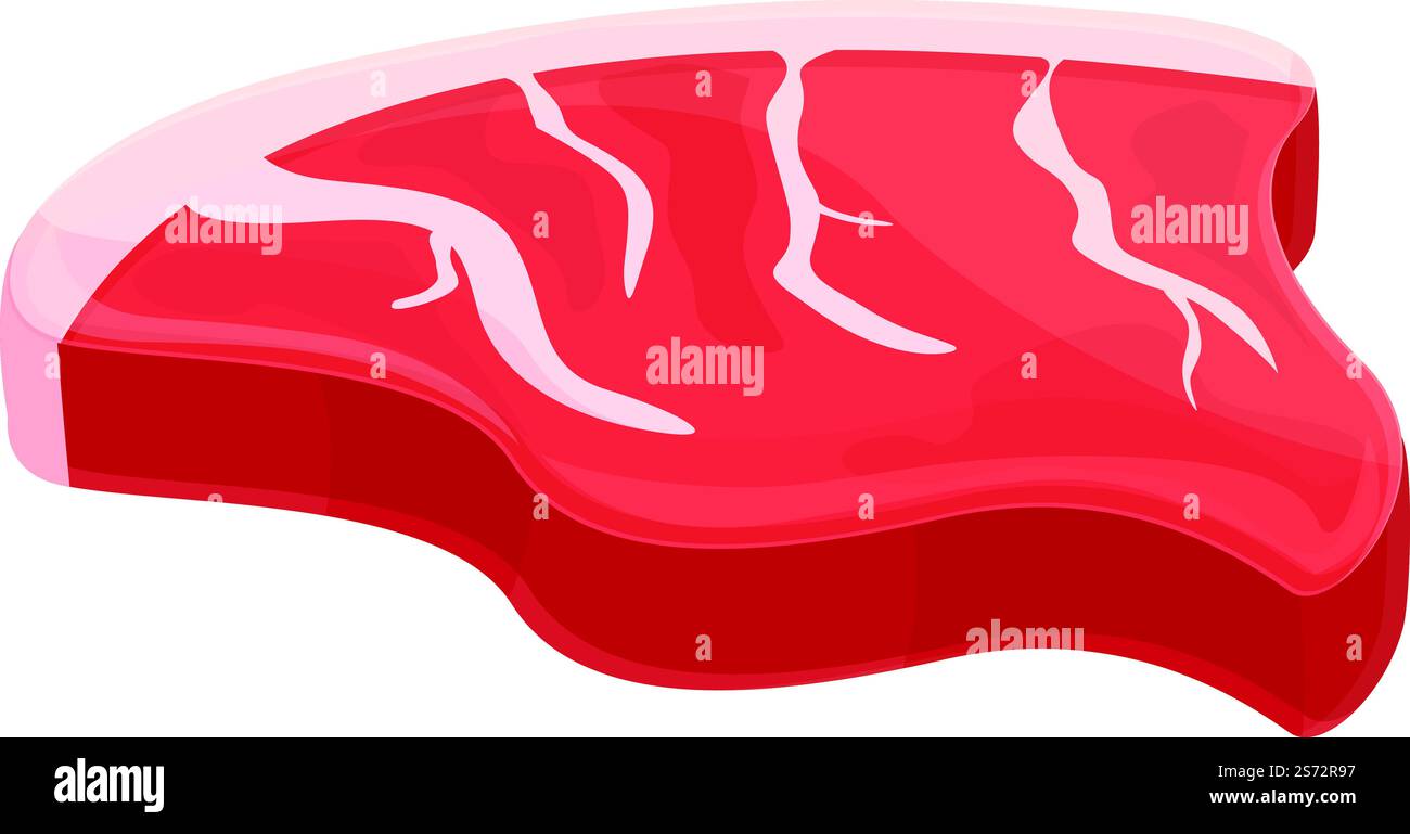 Raw meat icon cartoon vector. Beef pork. Steak lamb. Raw meat icon ...