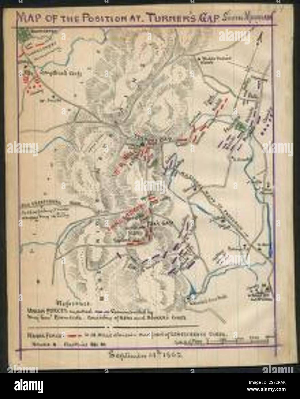 Map of the position at Turner's Gap. South Mountain. 1862 by Sneden ...