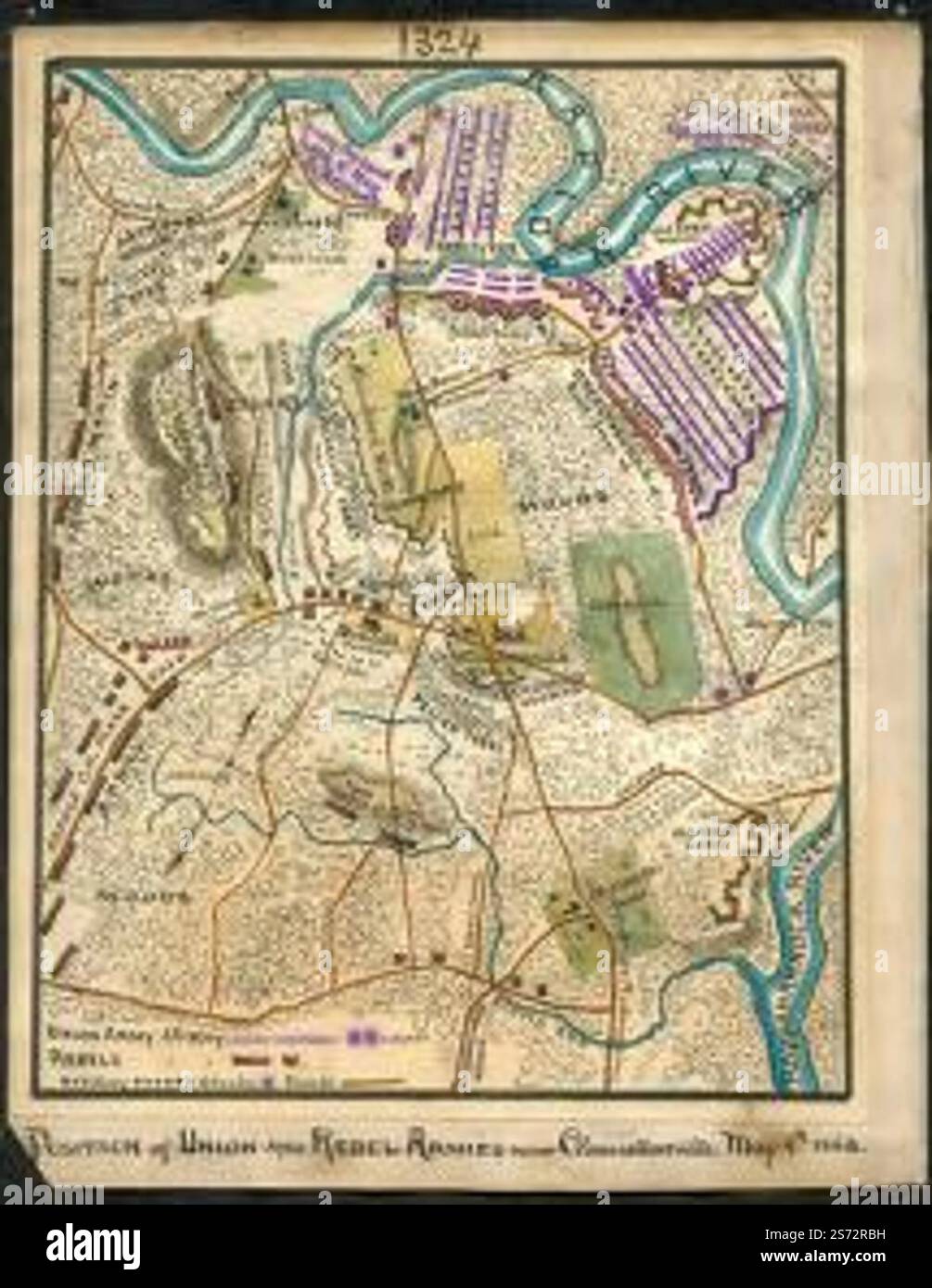 Position of Union and Rebel armies near Chancellorsville May 4th 1863 ...