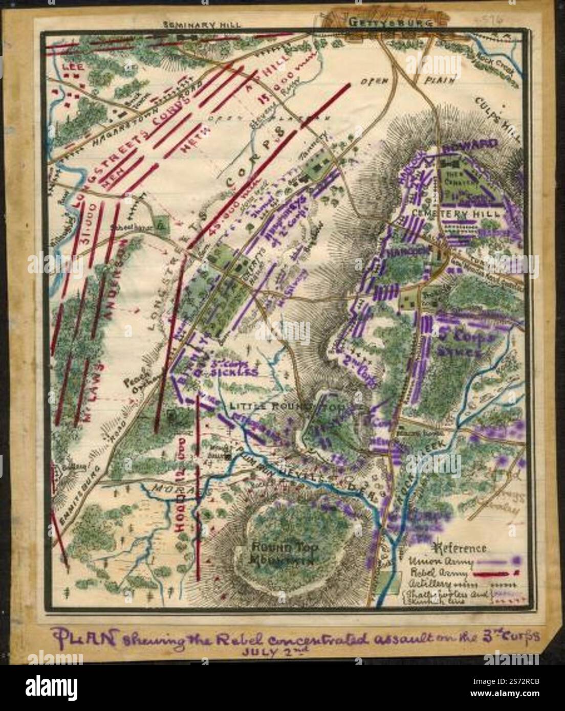 Plan shewing [sic] the Rebel concentrated assault on the 3rd Corps ...