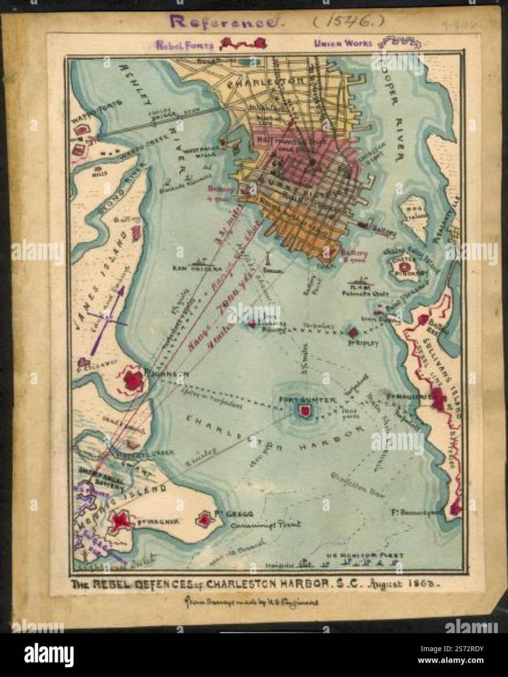 The Rebel defences of Charleston Harbor S.C., August 1863 1863 by ...