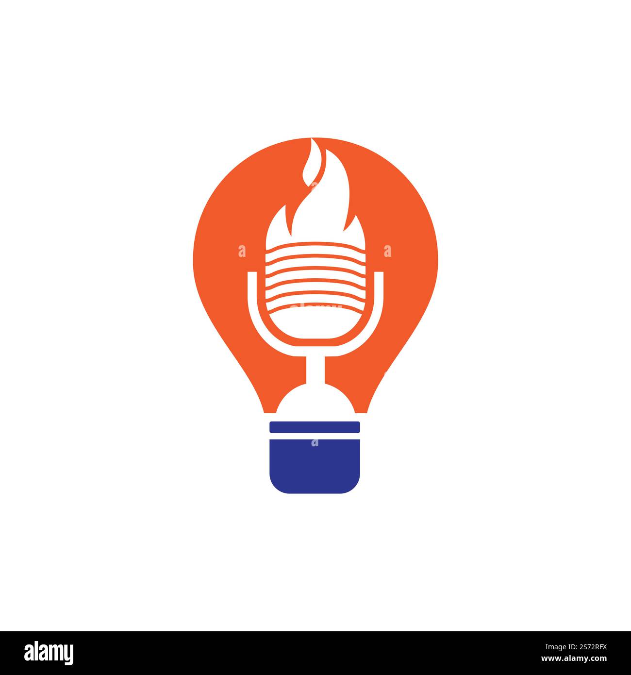 Fire Podcast logo design template. Creative podcast vector logo concept ...