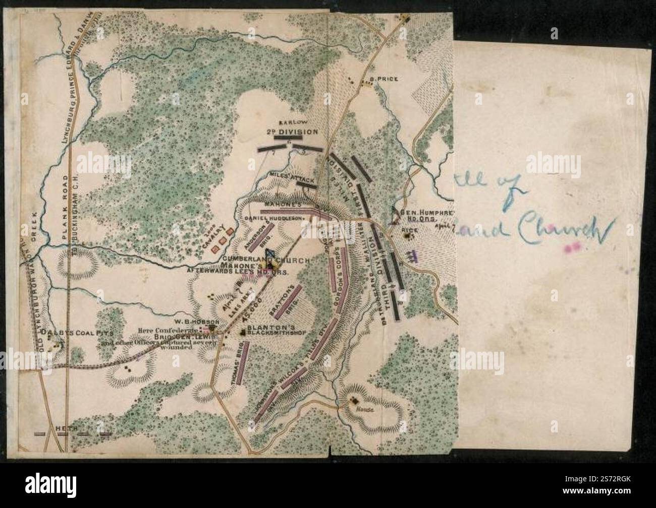 Battle of Cumberland Church 1865 by Sneden Robert Knox Stock Photo - Alamy