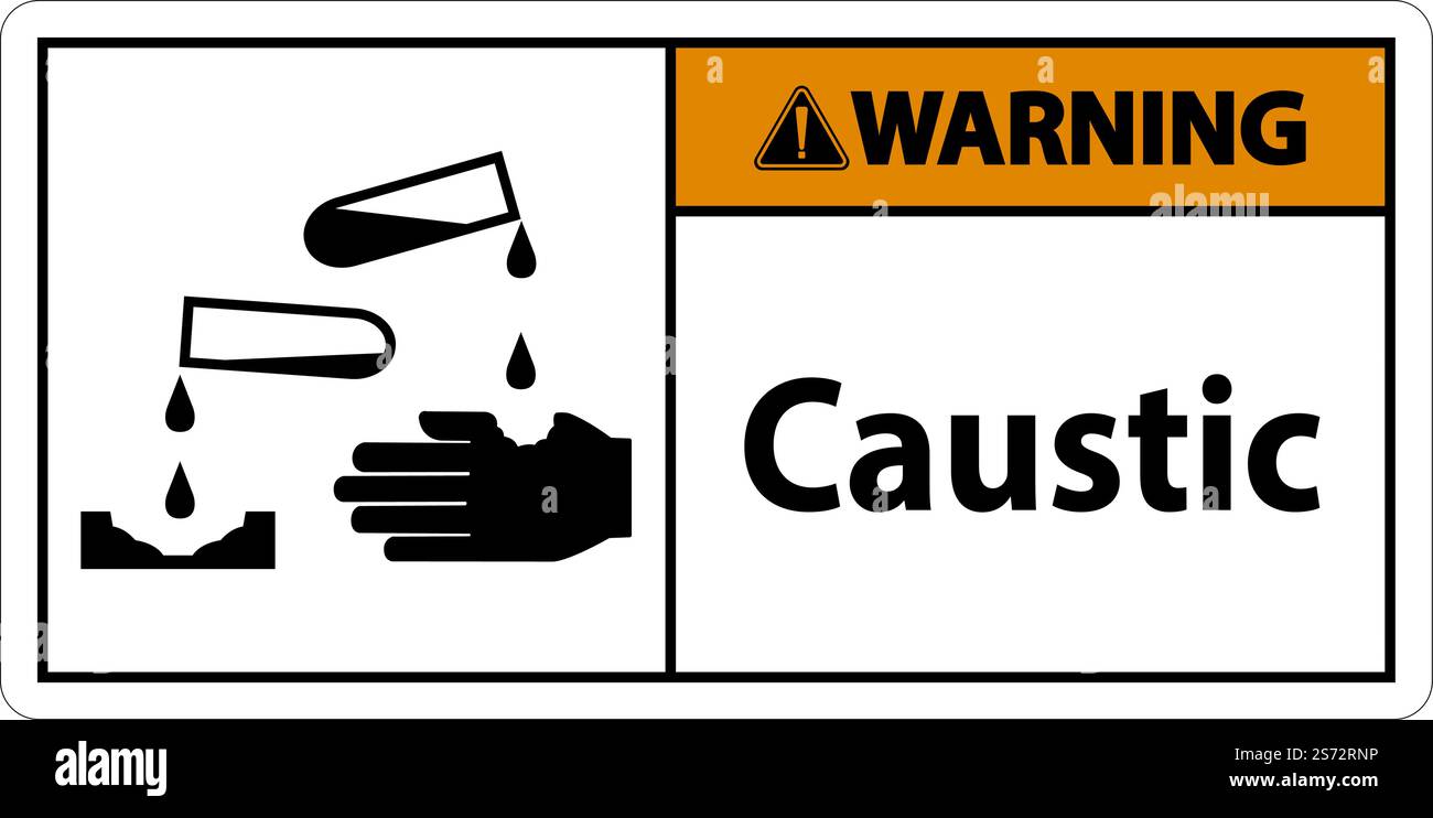 Warning Caustic Symbol Sign On White Background Stock Vector Image ...
