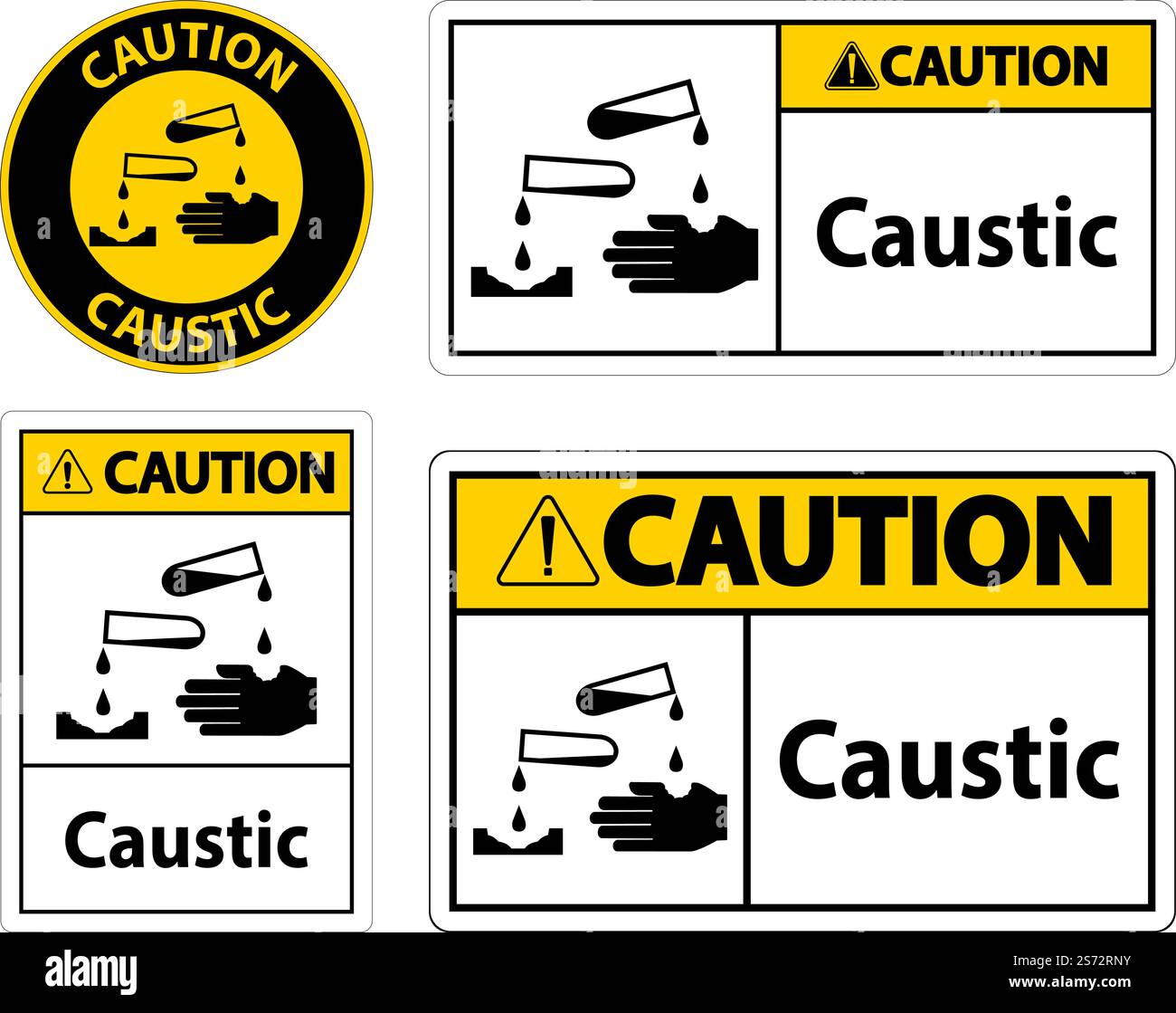 Caution Caustic Symbol Sign On White Background Stock Vector Image ...