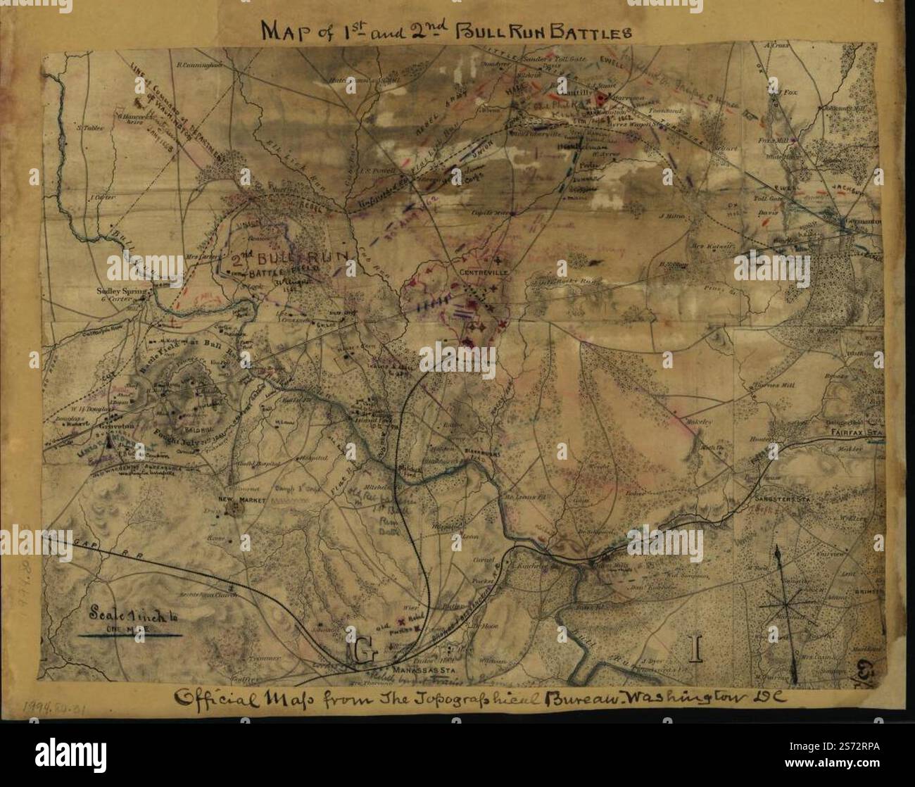 Map of 1st and 2nd Bull Run battles. Official map from the ...