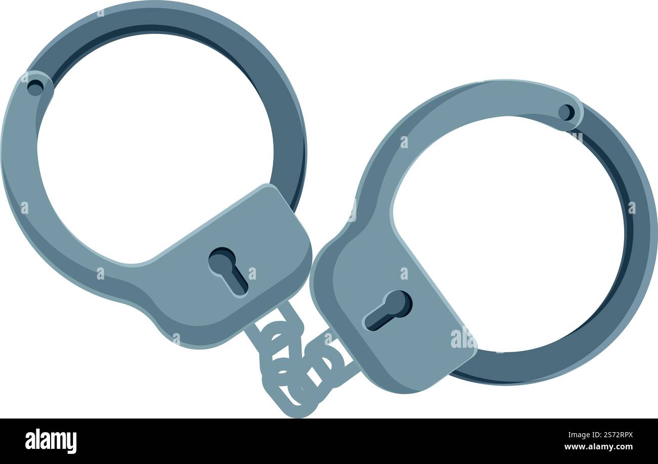 Handcuff enforcement icon cartoon vector. Police jail. Crime arrest ...