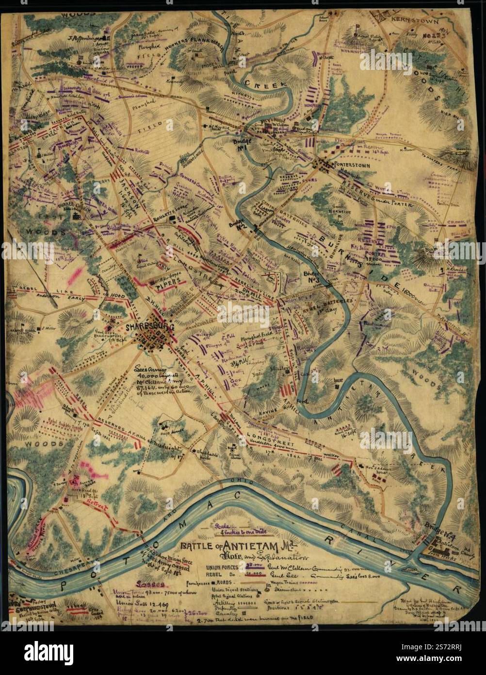 Battle of Antietam, Md. 1862 by Sneden Robert Knox Stock Photo - Alamy