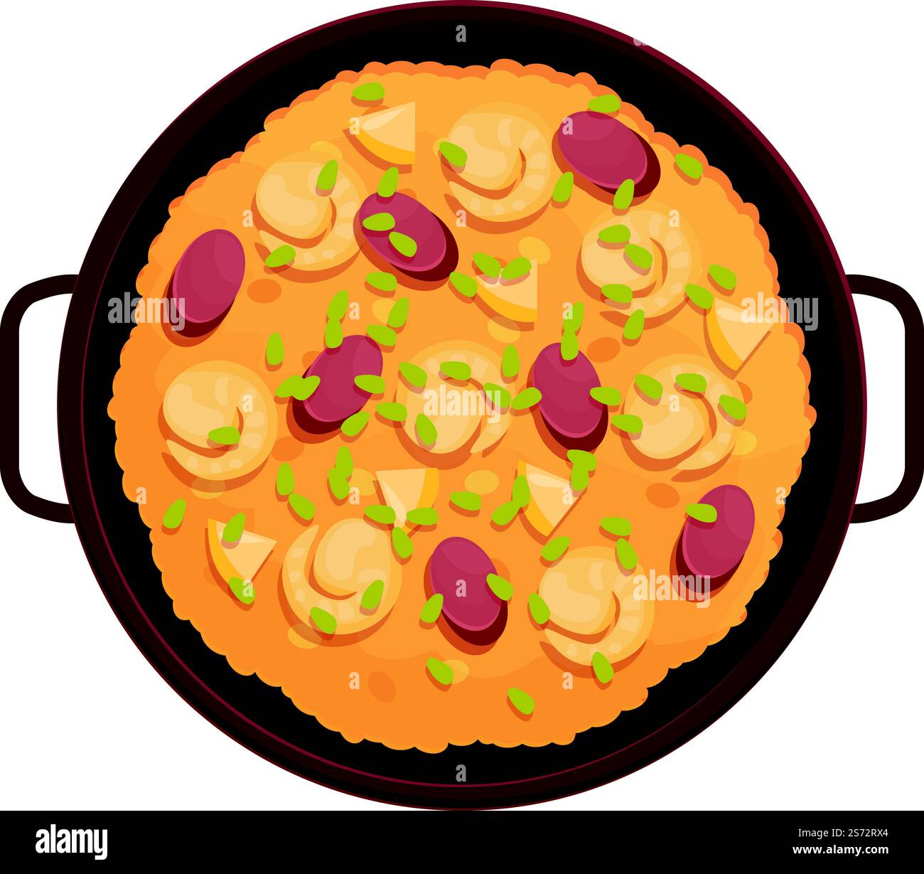 Cooking paella icon cartoon vector. Spanish food. Spain cuisine ...