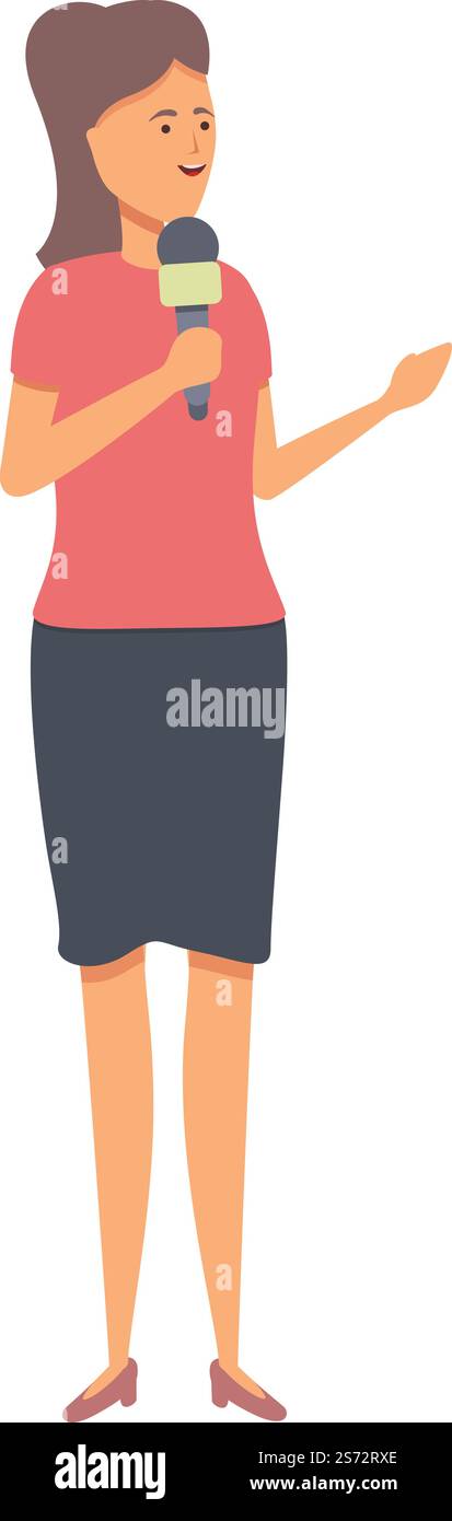 Conference reporter icon cartoon vector. Tv news. Camera media. Conference reporter icon cartoon ...