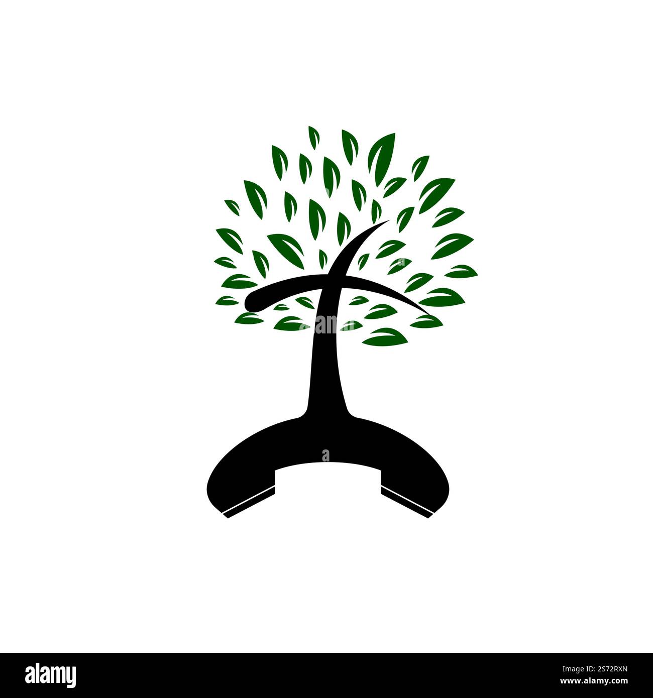 Church call logo concept. Handset and church tree vector logo design ...