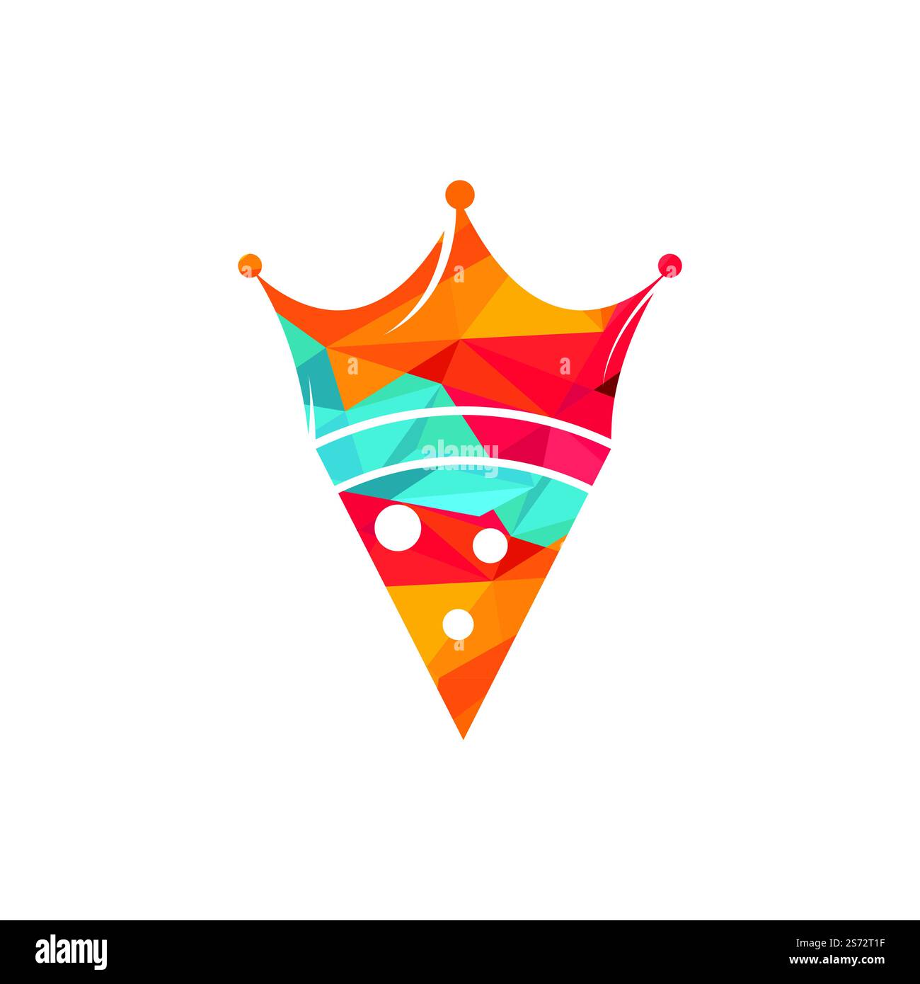 Pizza king vector logo design template. Crown and pizza slice icon ...